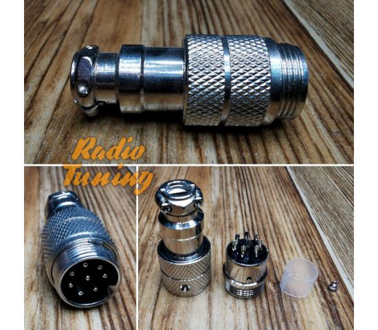 Разъем микрофонный 16 мм, 8 pin, GX16-8 на кабель